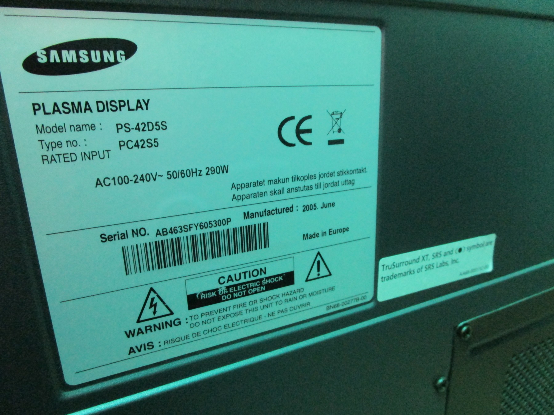 Tv Samsung PS-42D5S 42 inca PERFEKTAN (60962817) - Limundo.com