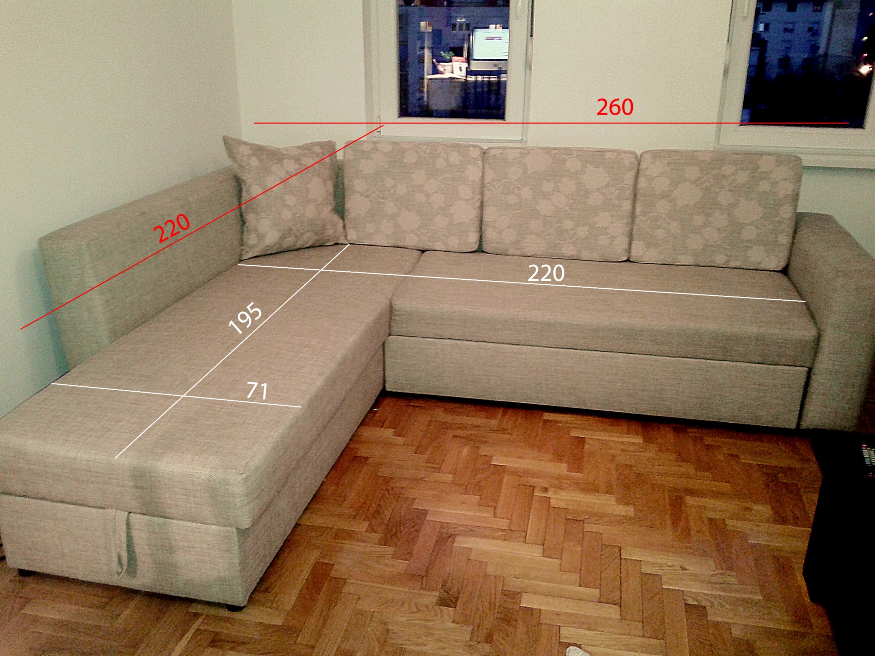 Polovna ugaona garnitura 260cmx220cm rasklopiva_sanduk (42851697 ...