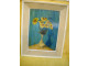 Ulje, cveće u vazni, na lesonitu, 47x37 cm - Limundo.com